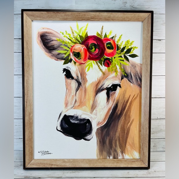 Jersey cow | Art | Jersey Cow With Floral Crown By Michele Norman ...